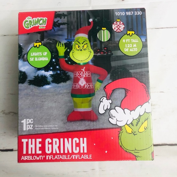 Dr. Seuss | Holiday | The Grinch 4 Foot Tall Light Up Inflatable | Poshmark